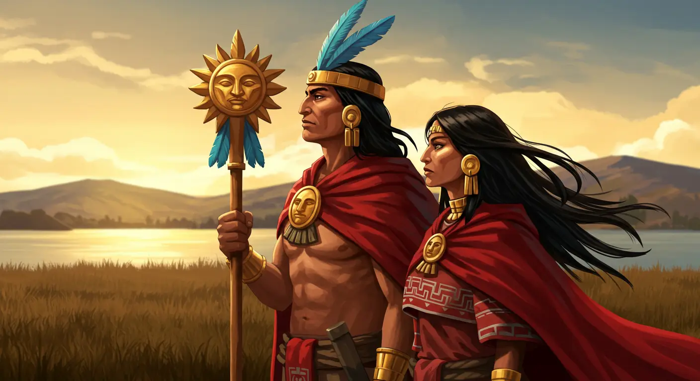 Ilustracin De La Leyenda De Manco Capac Y Mama Ocllo En Illustrator
